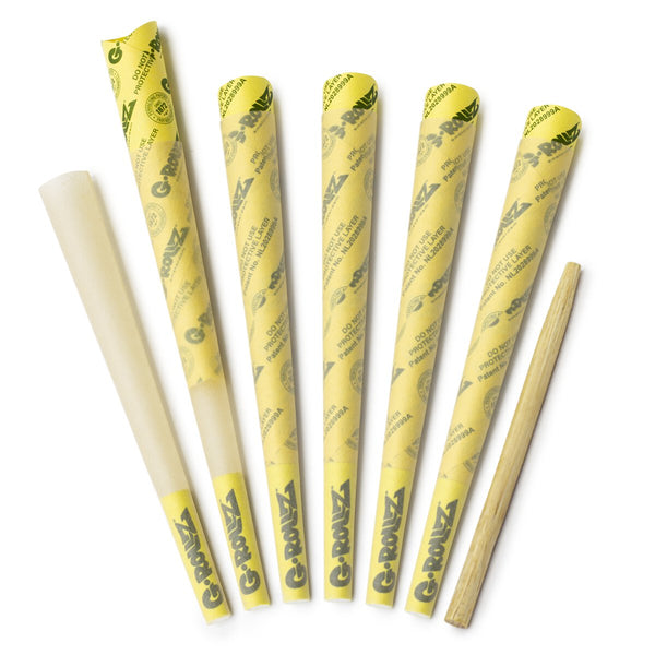 G-Rollz | Cheech & ChongTM - Bamboo Unbleached - 6 '11⁄4' Cones Displa